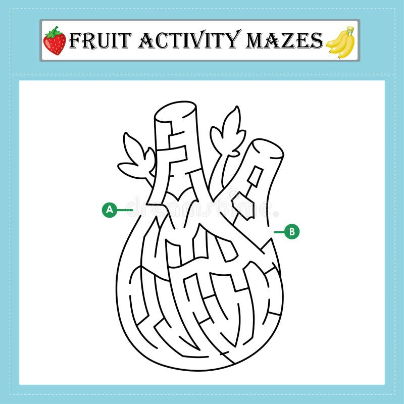 Fruit Maze Puzzle Worksheet Vecteur Stock Vector - Illustration of ...