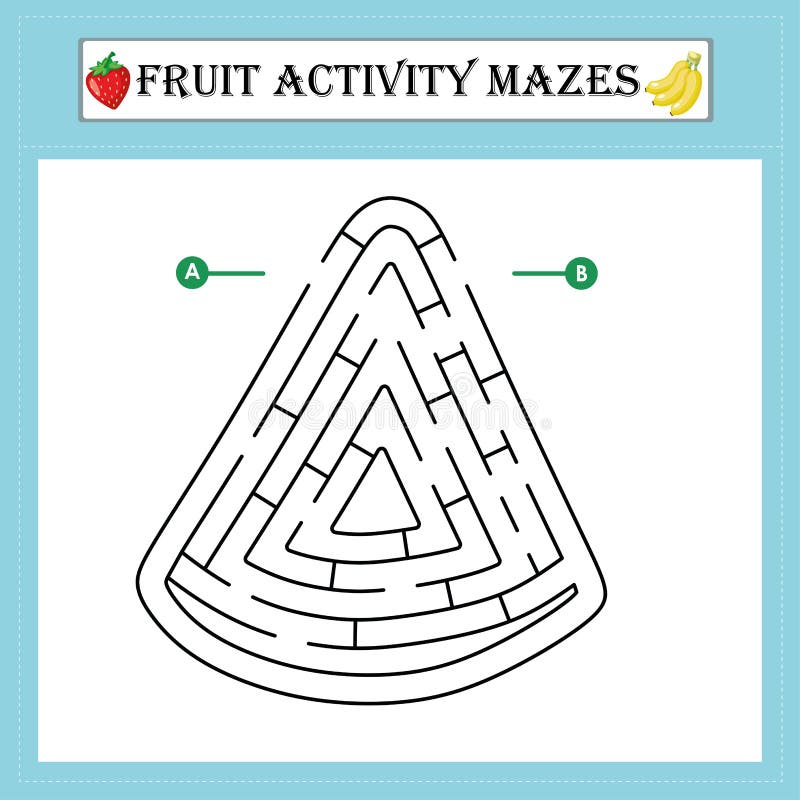 Fruit Maze Puzzle Worksheet Vecteur Stock Vector - Illustration of ...