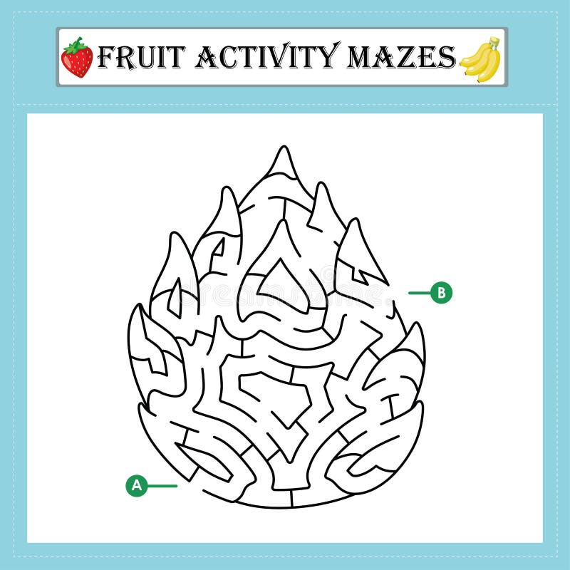 Fruit Maze Puzzle Worksheet Vecteur Stock Vector - Illustration of ...
