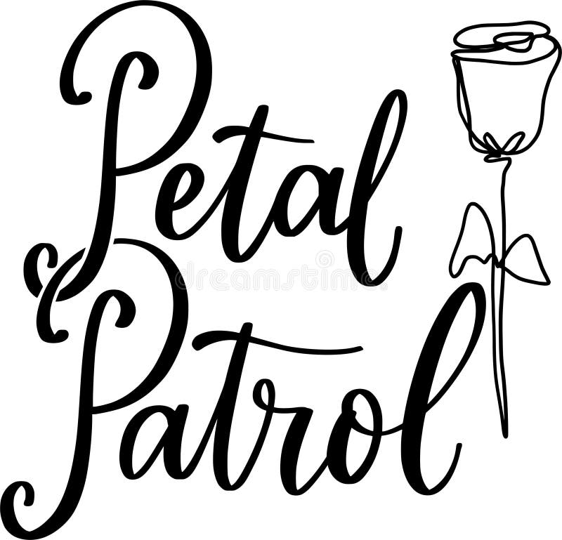 Petal Patrol Flower Girl Roses Border with Line Art Elements Wedding ...