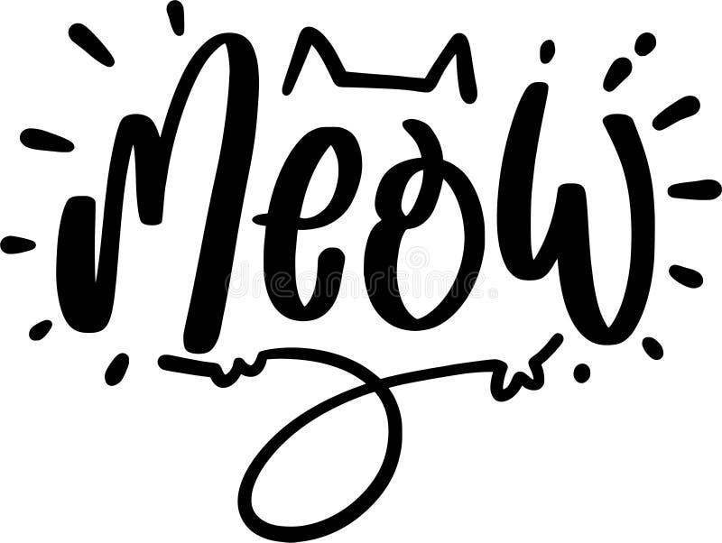 Meow Quotes stock vector. Illustration of meow, inspiration - 245908335