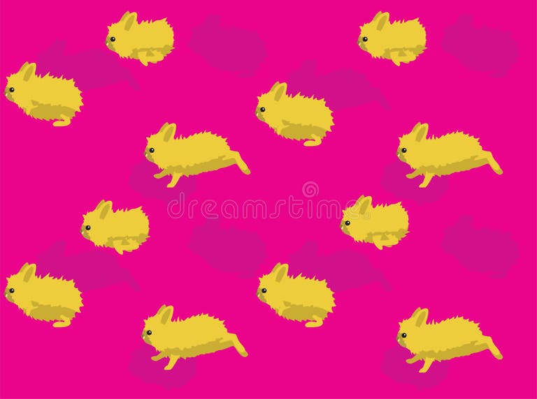Rabbit Cartoon Lionhead Seamless Wallpaper Background Stock Vector ...