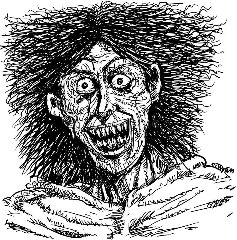 Horror and Scary Shouting Monster Face. Stock Vector - Illustration of ...