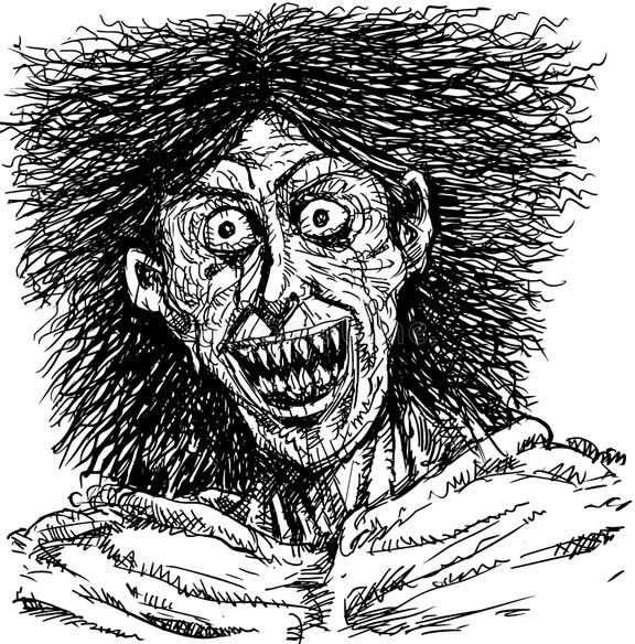 Horror and Scary Shouting Monster Face. Stock Vector - Illustration of ...