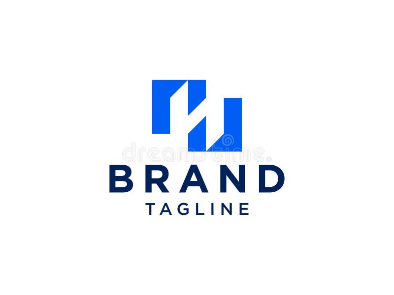 Abstract Square Initial Letter H Logo Negative Space. Flat Vector Logo ...