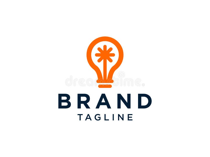 Electric Logo. Linear Light Bulb with Line Inside. Usable for Business ...