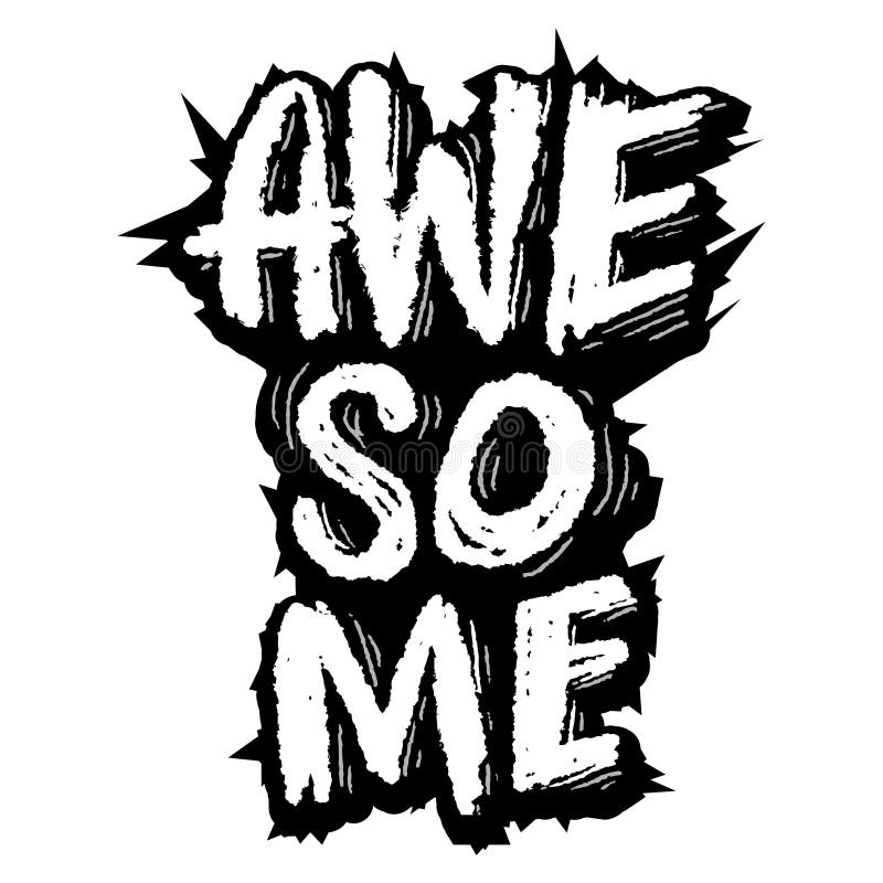 Awesome Word Hand Lettering with Flower. Stock Illustration ...