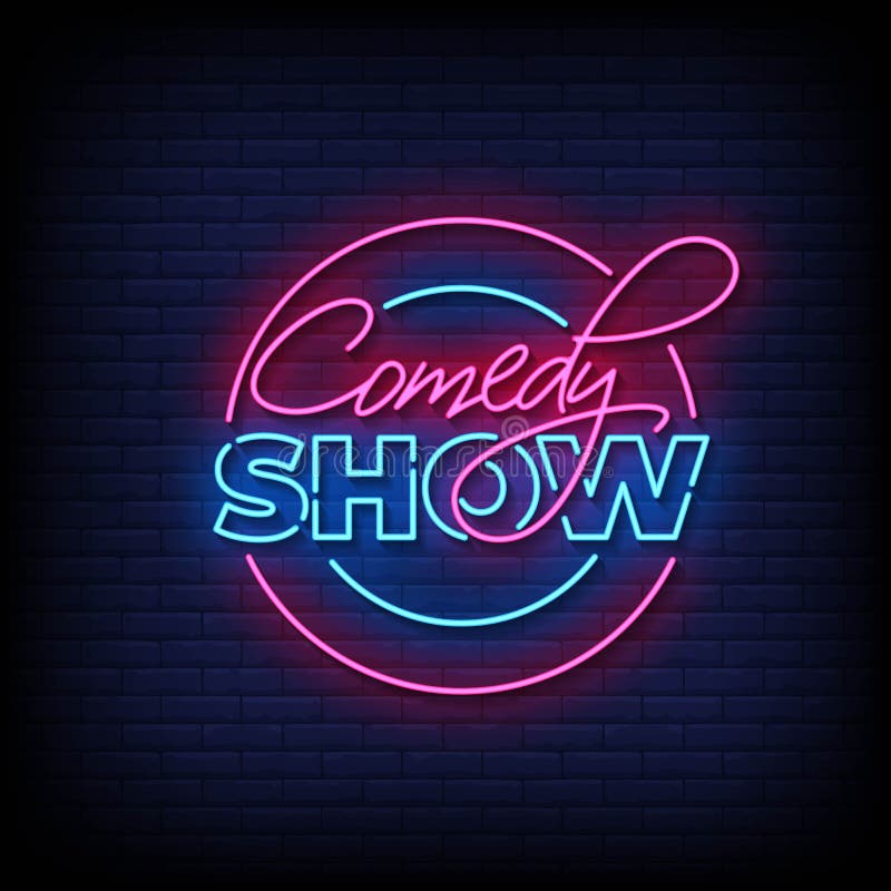 Comedy Show Neon Signs Style Text Vector Stock Vector - Illustration of ...
