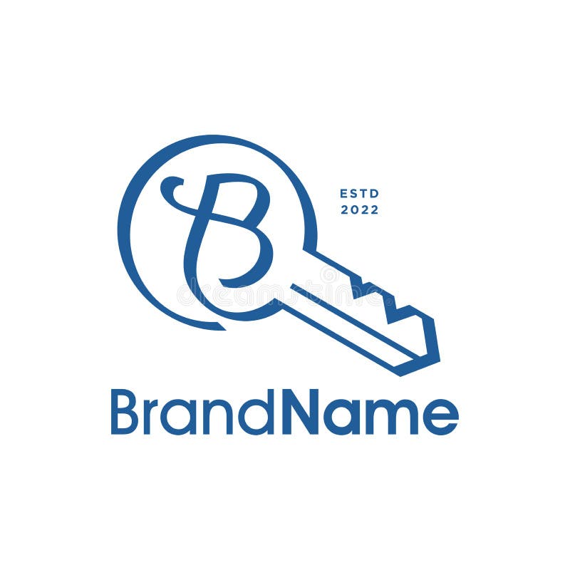 Initial B Abstract Key Logo Stock Vector - Illustration of abstract ...