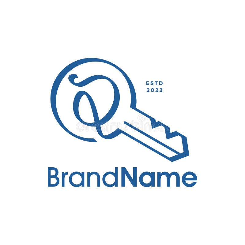 Initial Q Abstract Key Logo Stock Vector - Illustration of letter ...