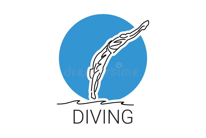 Diving Sport Vector Line Icon. Sport Pictogram Illustration Stock ...
