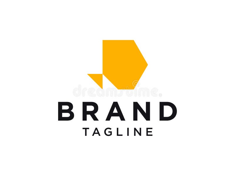 Abstract Initial Letter D Logo. Yellow Rounded Lines Striped Style ...