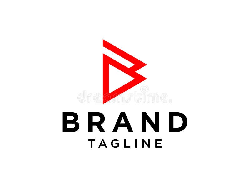 Abstract Letter B Logo Geometric Triangle. Flat Vector Logo Design ...