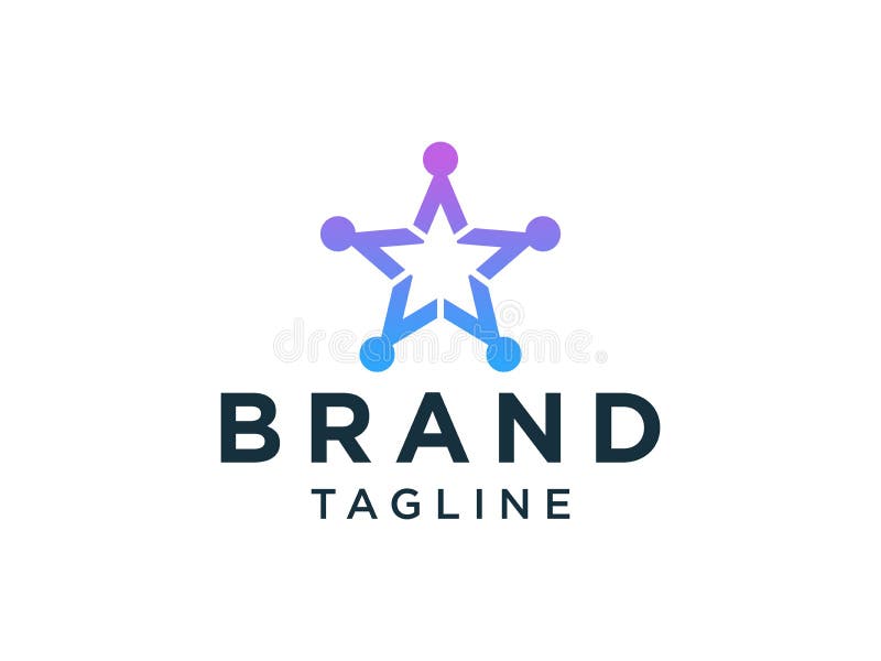 People and Star Logo. Blue Five Star with Human Symbol Combination ...