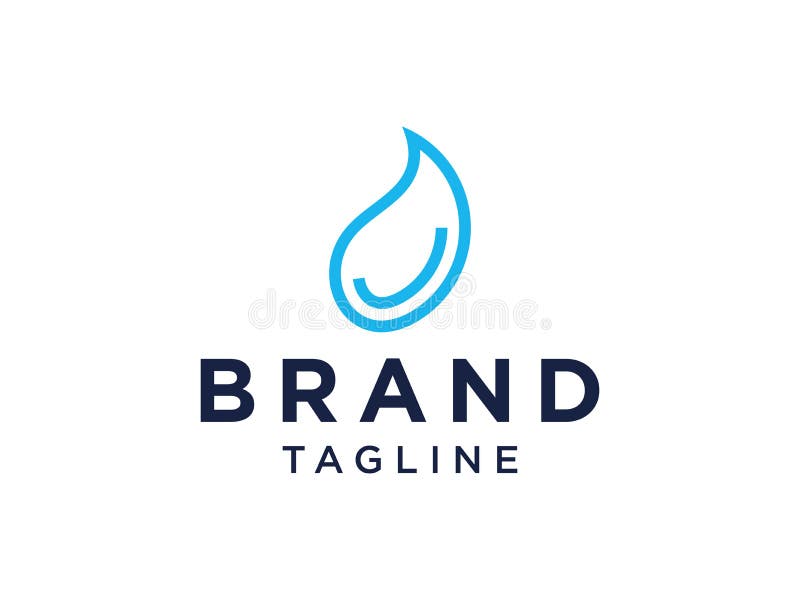 Water Logo. Blue Water Drop Icon Isolated on White Background. Usable ...