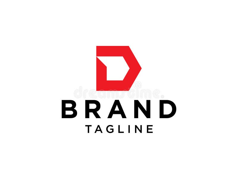 Abstract Initial Letter D Logo. Red Shape Circle Line Style Isolated on ...