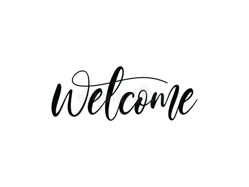 Welcome Black Line Web Banner Header Print Sticker Stock Vector ...