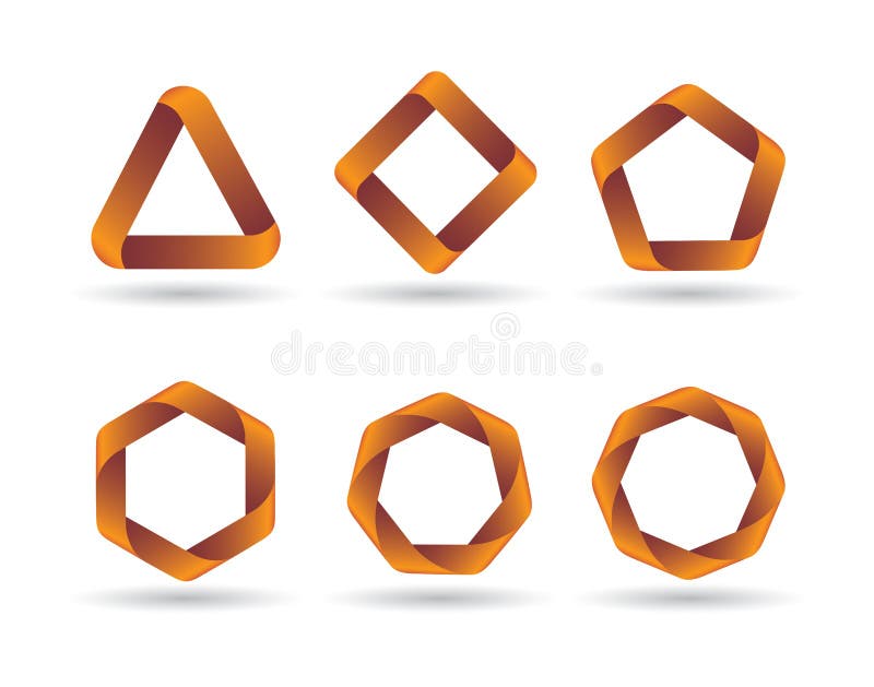 Polygon logo or icon set stock vector. Illustration of facets - 246284629