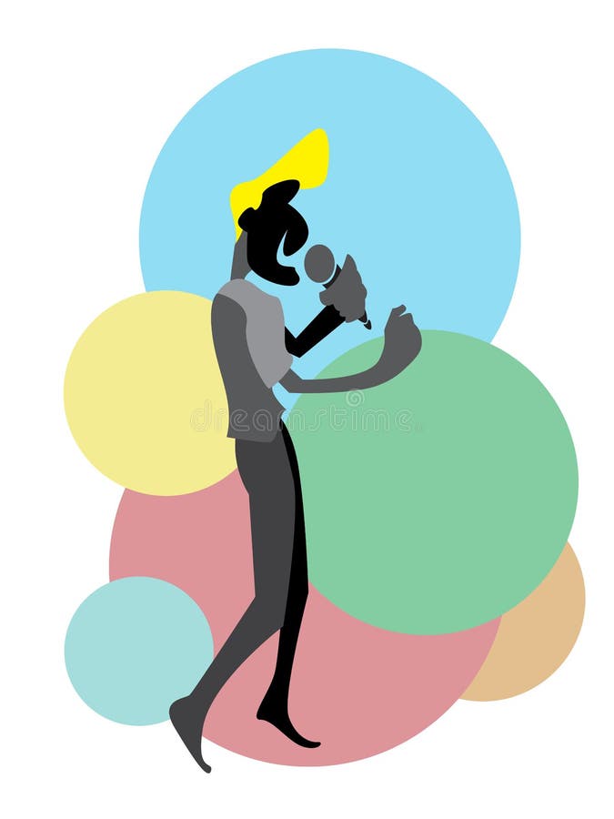 Stage Performer Solo Concert Vector Illustration Stock Vector ...