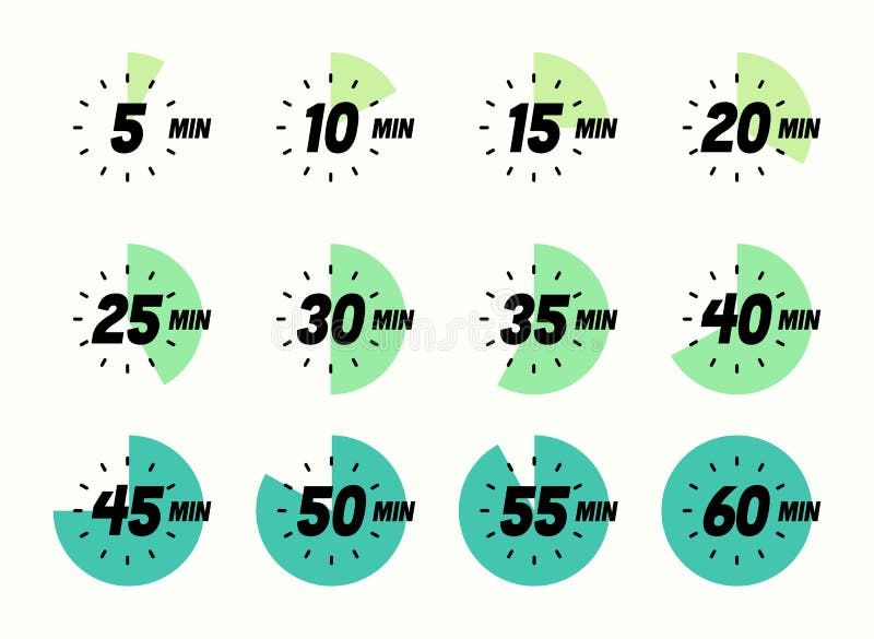 Color Timer Icon Set Isolated on White Background. Clock, Stopwatch ...