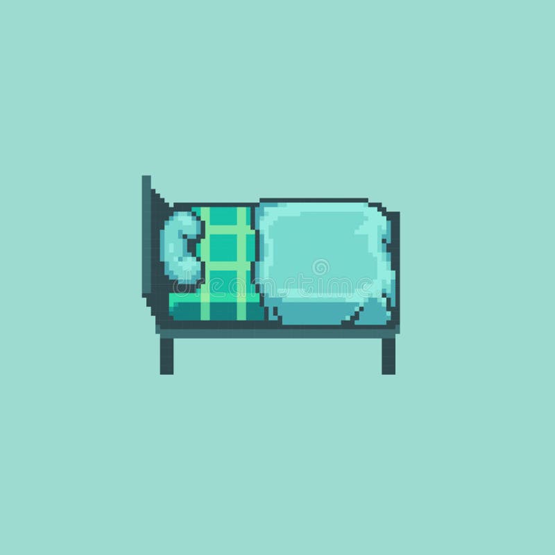 Bed for Game Asset and Development Pixel Art Stock Vector ...