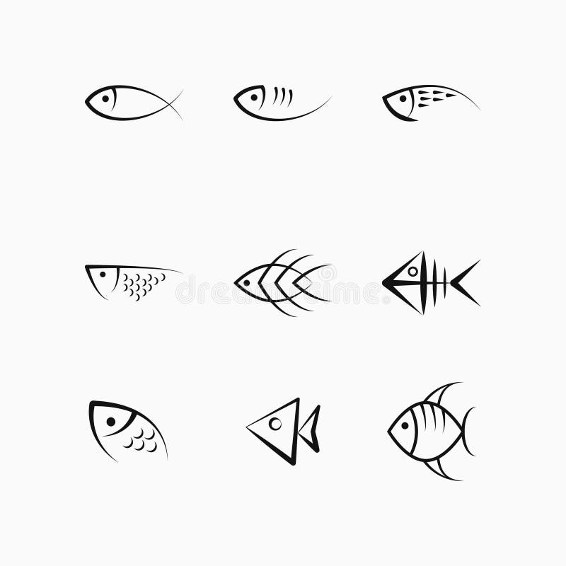 Minimal Line Drawing Fish Stock Illustrations – 916 Minimal Line ...