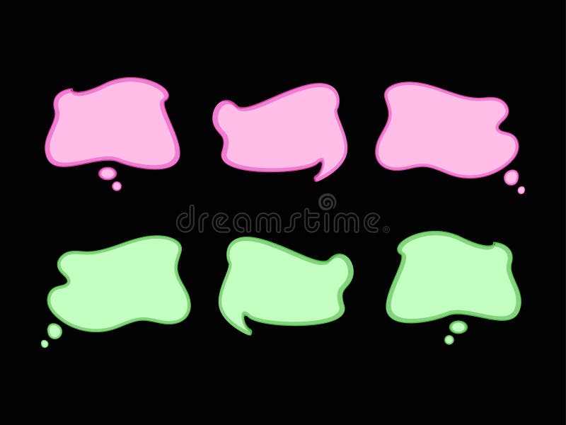 Cartoon Style Cute Callouts Vector Illustration Stock Vector ...