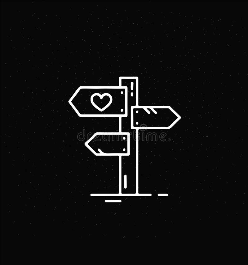 Vector Image Illustration of Directions in Black and White. Stock ...