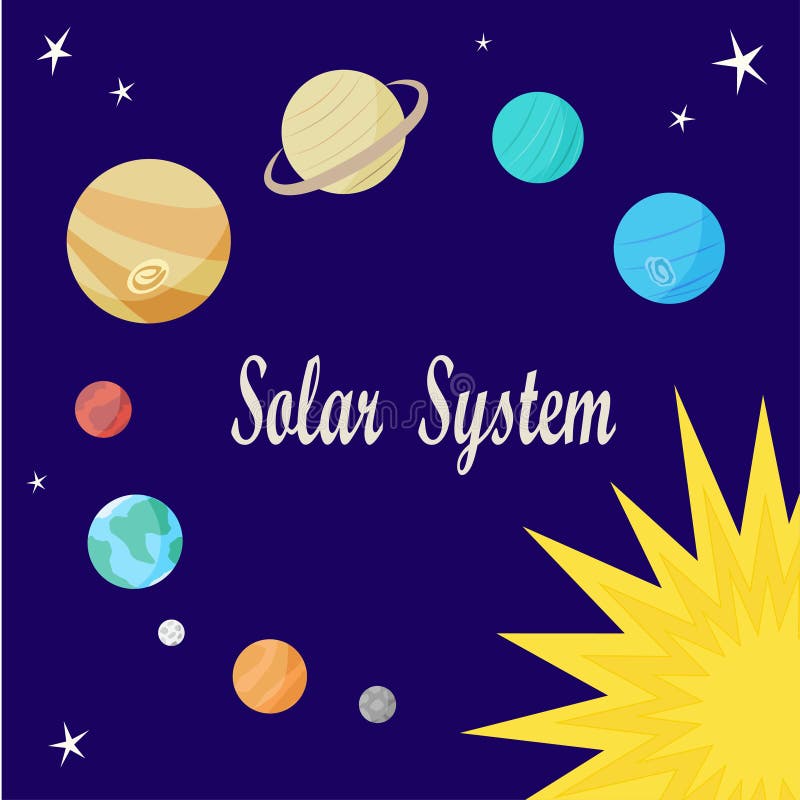 Notebook Cover Solar System or Invitation Card with Sticker for Your ...