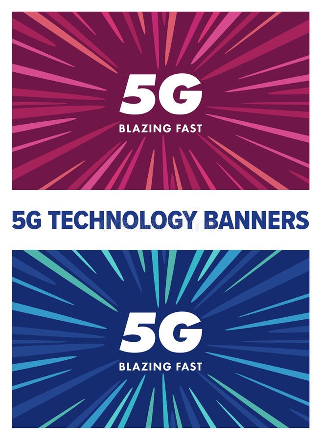 5G Blazing Fast Technology Banners. Stock Vector - Illustration of ...