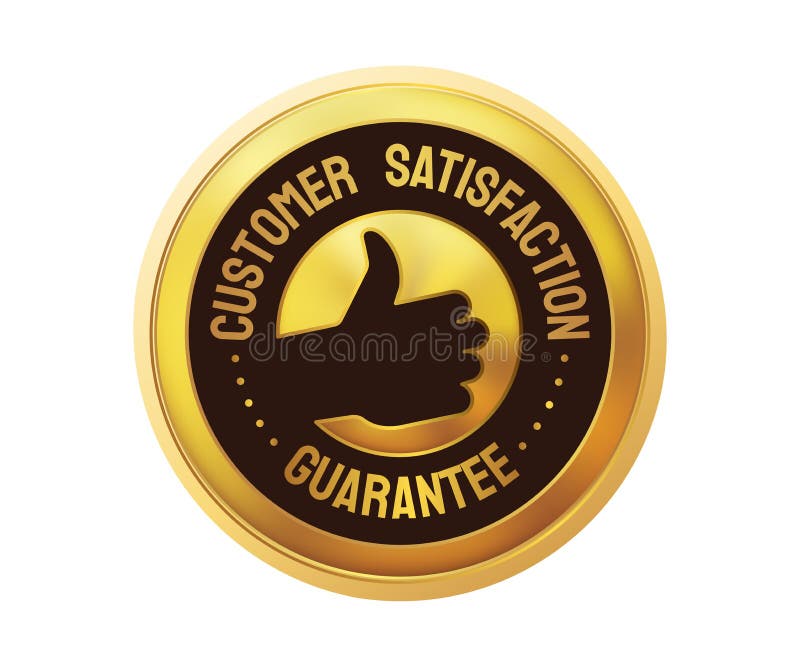 Golden Client Customer Satisfaction Guarantee Stamp Award Tag Emblem ...