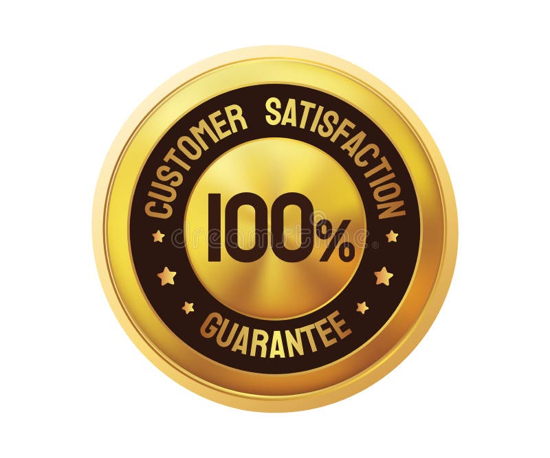 Luxury Gold Gradient Customer Satisfaction Guarantee Award Badge Vector ...