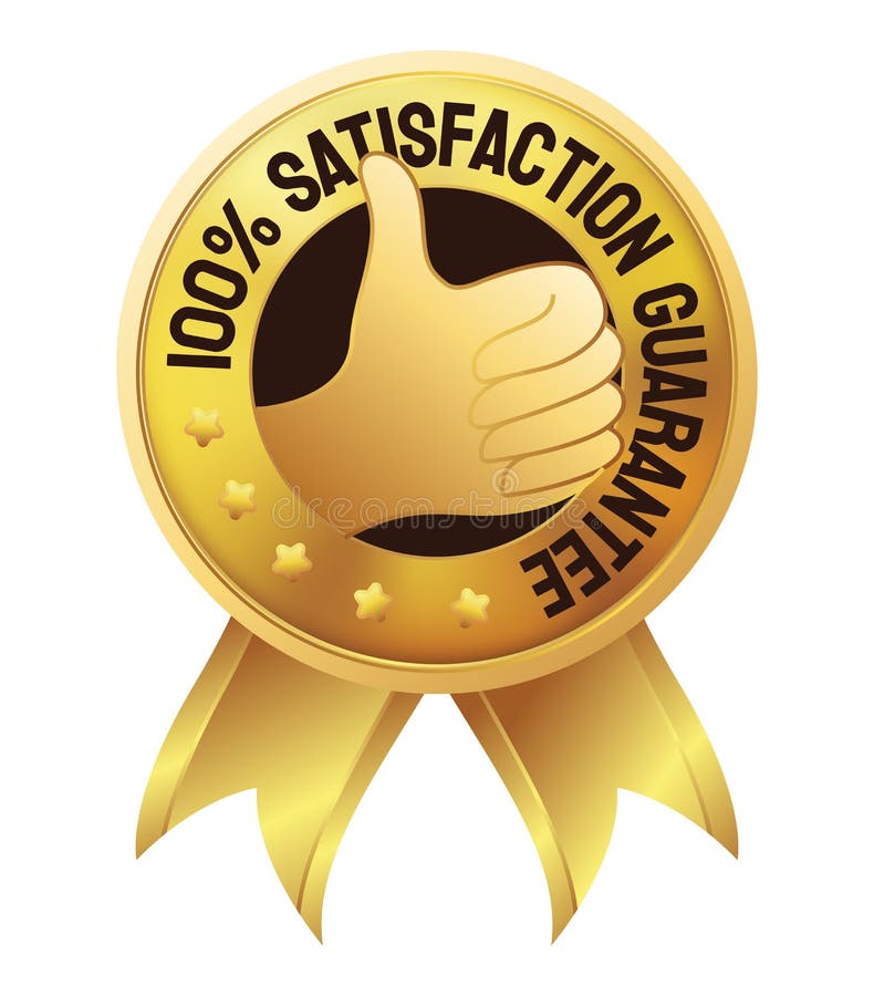 Premium Thumb Up Hand Satisfaction Guarantee Certificate Badge Emblem ...