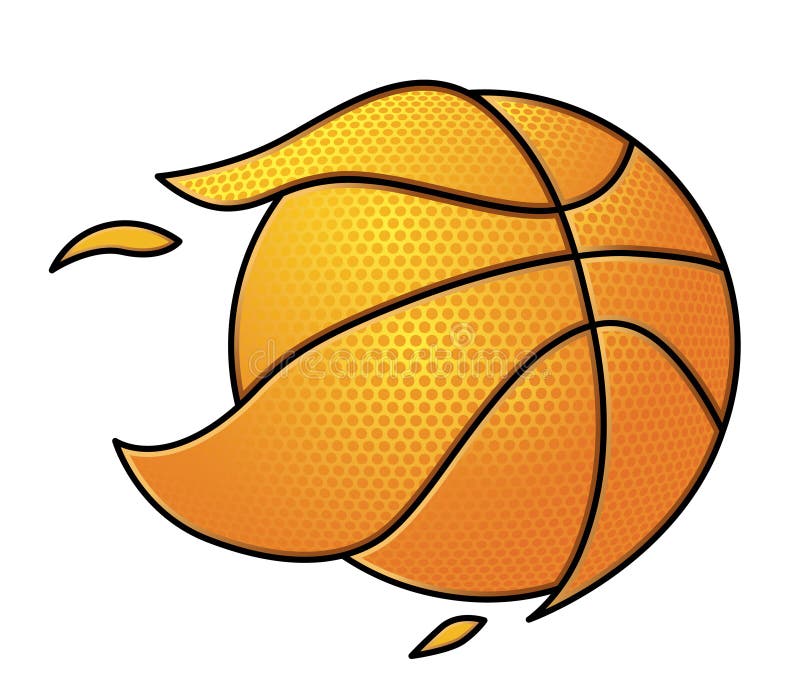 T-shirt Decoration with Flaming Flying Basketball Ball Team Sign Stock ...