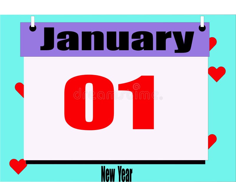 First Day of January New Year Stock Illustration - Illustration of year ...
