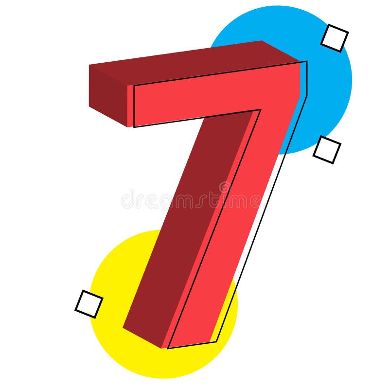 3d red number 07 stock vector. Illustration of meeting - 246710550