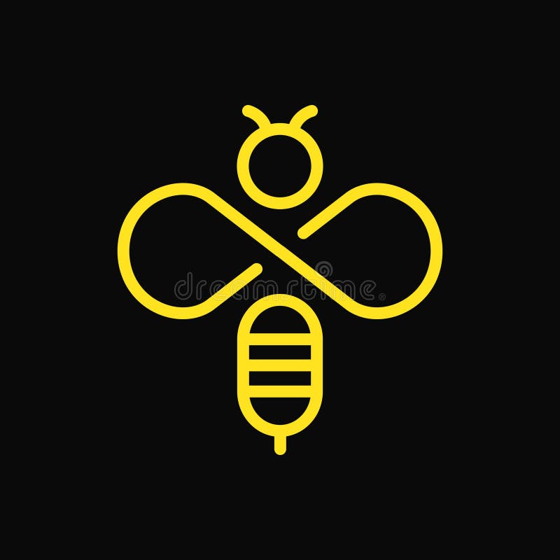 Bee and Infinity Logo Concept. Modern, Minimalist, Simple, Elegant ...