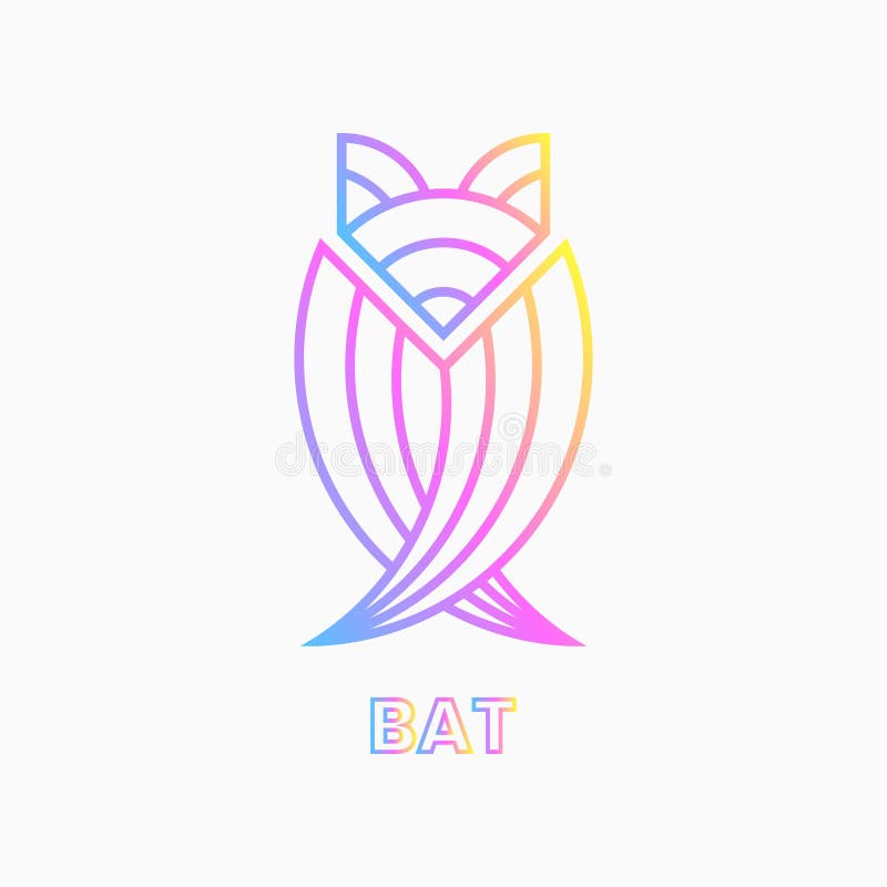 Bat Logo Concept. Animal, Modern, Gradient and Line Logotype Stock ...