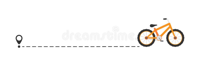 Cute Colorful Bicycle with Start Location Pin. Color Child Bike with ...