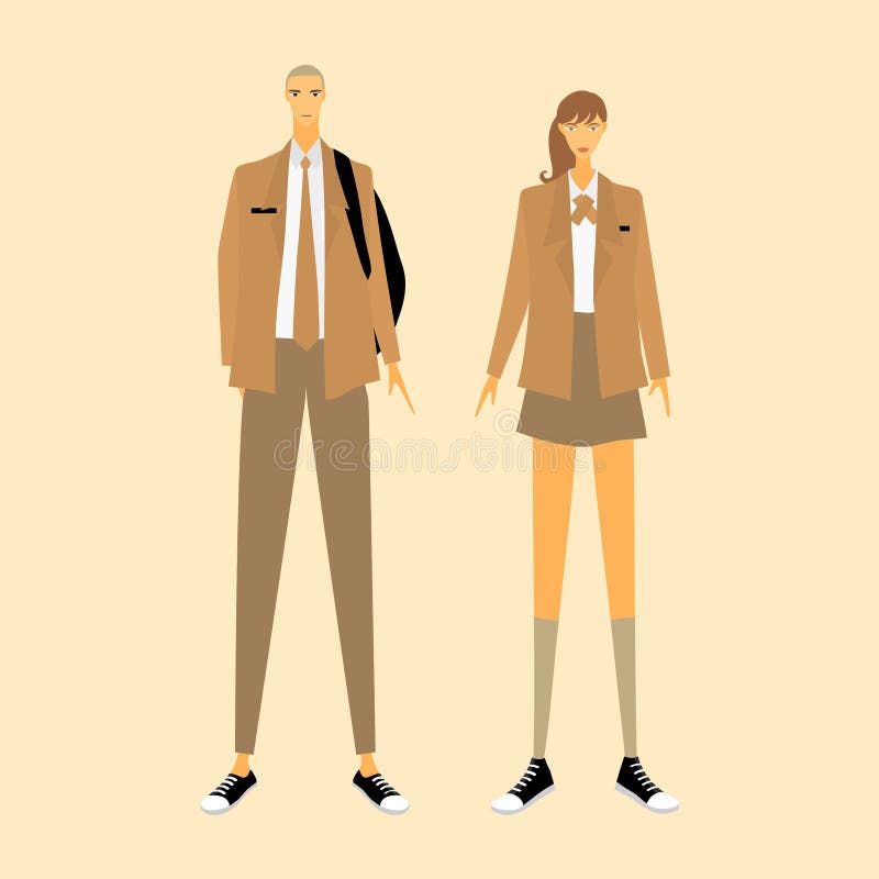 Couple students with suit stock vector. Illustration of young - 246835445