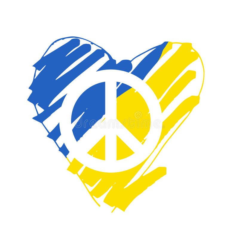 Peace Sign of the Ukrainian Flag Art Stock Vector - Illustration of ...