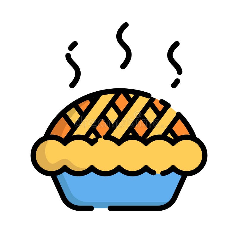 Cute Full Pie Flat Design Cartoon Stock Vector - Illustration of poster ...