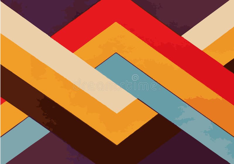 Retro Themed Design Background with Bright Colors Stock Vector ...