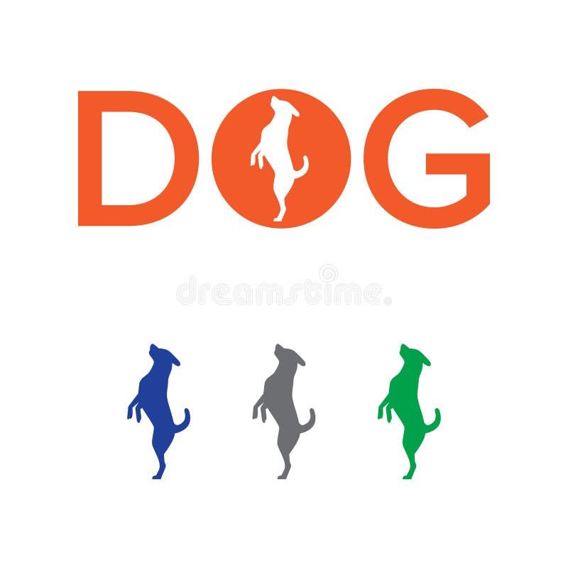 Elegant Modern Dog Playing and Standing Logo Concept with Color ...