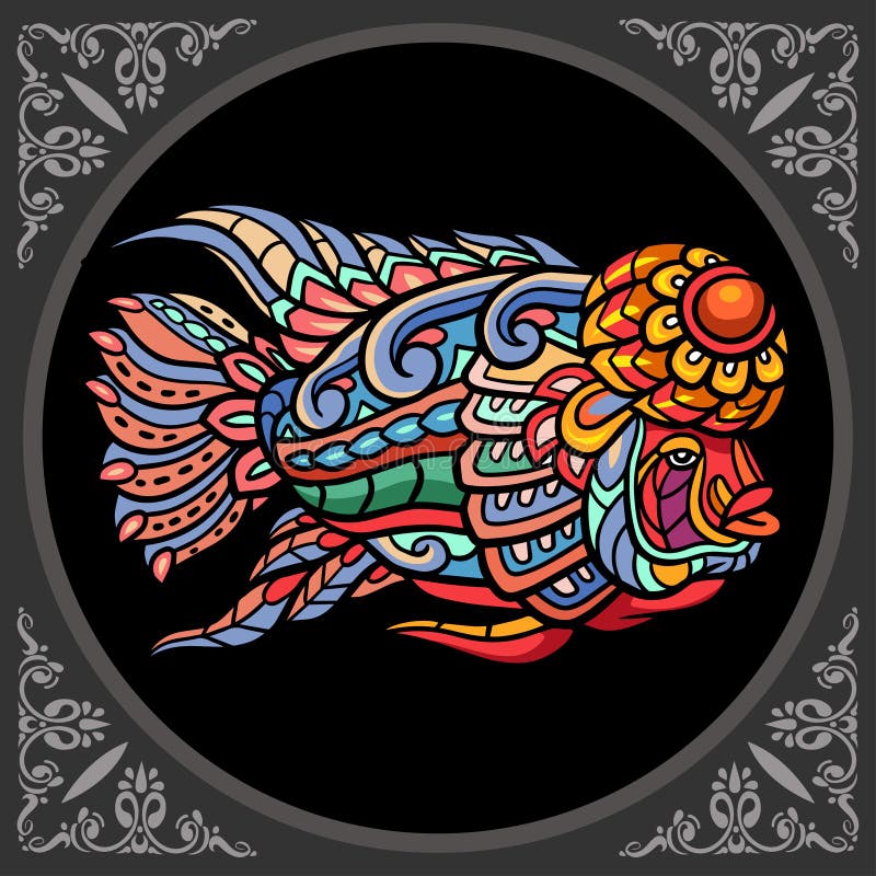 Flower Horn Fish Mascot. Esport Logo Design Stock Vector - Illustration ...