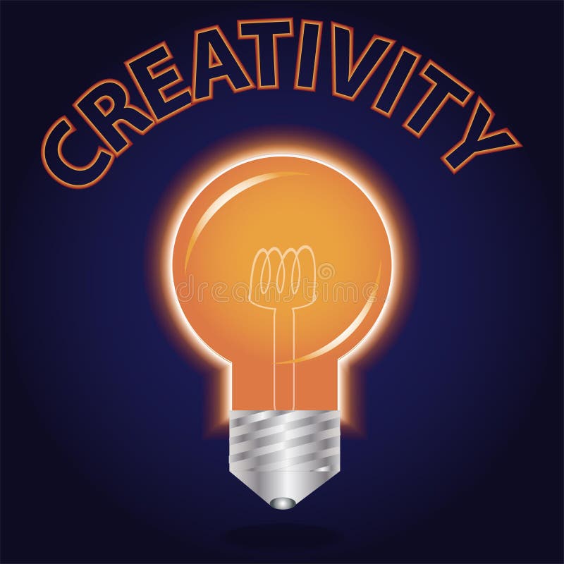 3D Creativity Sign and Symbol Light Bulb Vector Illustration Stock ...