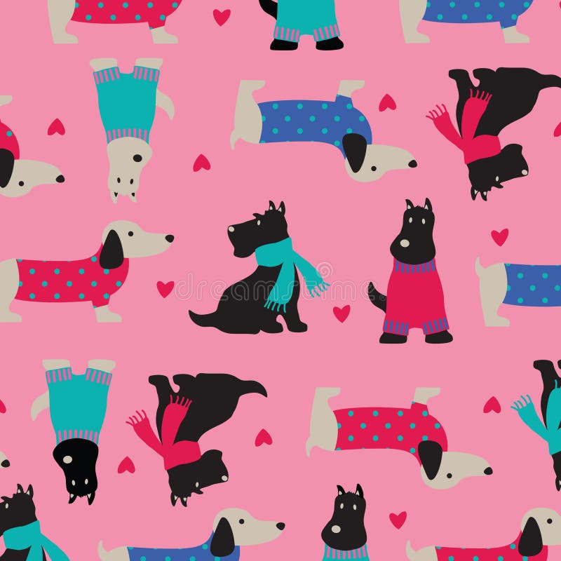 Cute dog pattern set. stock vector. Illustration of design - 247094670