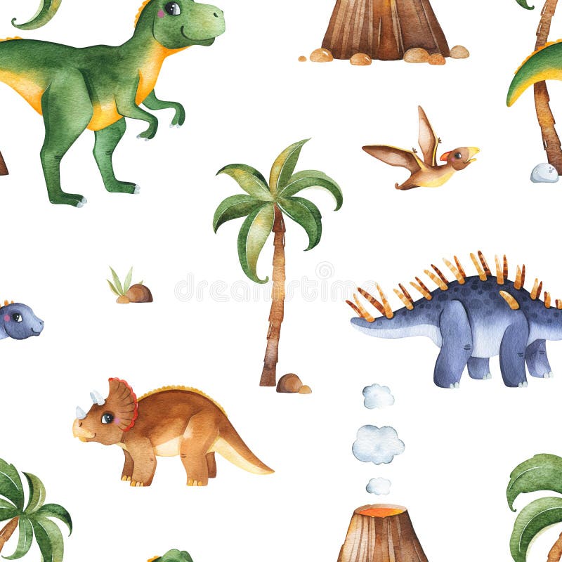Cute Dinos World Collection Stock Illustration - Illustration of dino ...