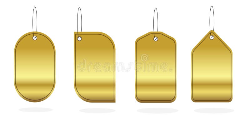 Modern Styled Collection of Gold Price Tag Design Set Stock Vector ...