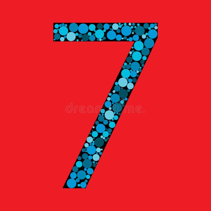 Vector Sign Number 7 in the Red Background Stock Vector - Illustration ...